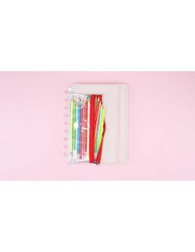 Estuchera Crystal Rojo, Cuaderno Inteligente