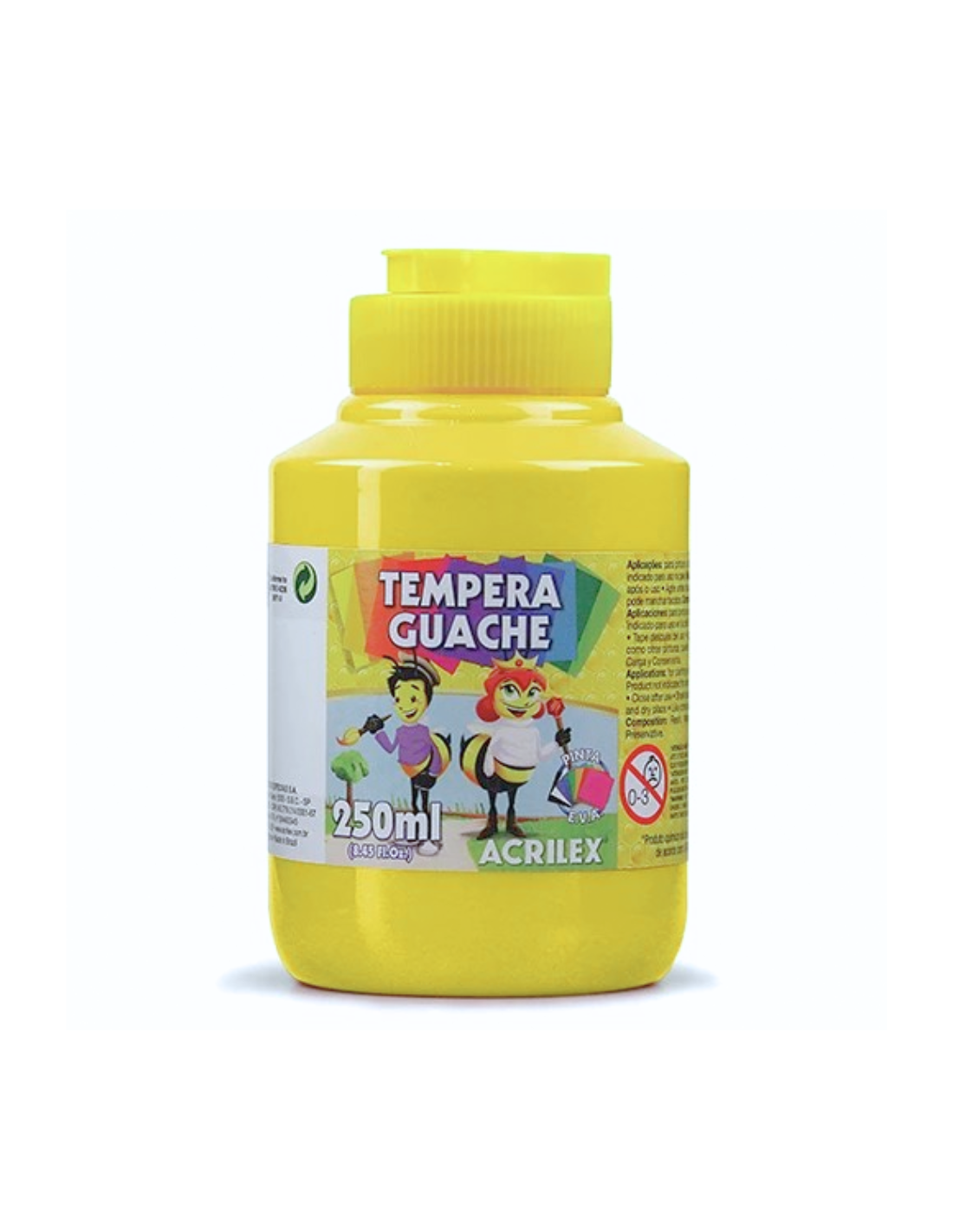 Tempera Guache Amarillo limón 250 ml, ACRILEX