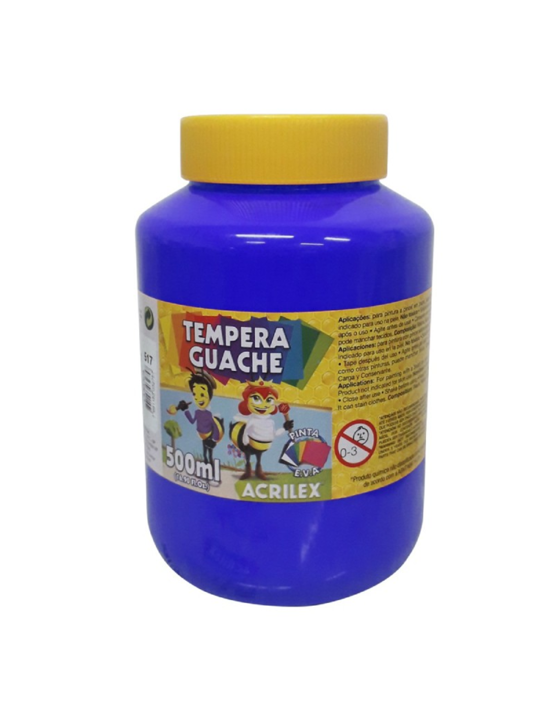 Tempera Guache Azul 500ml, ACRILEX